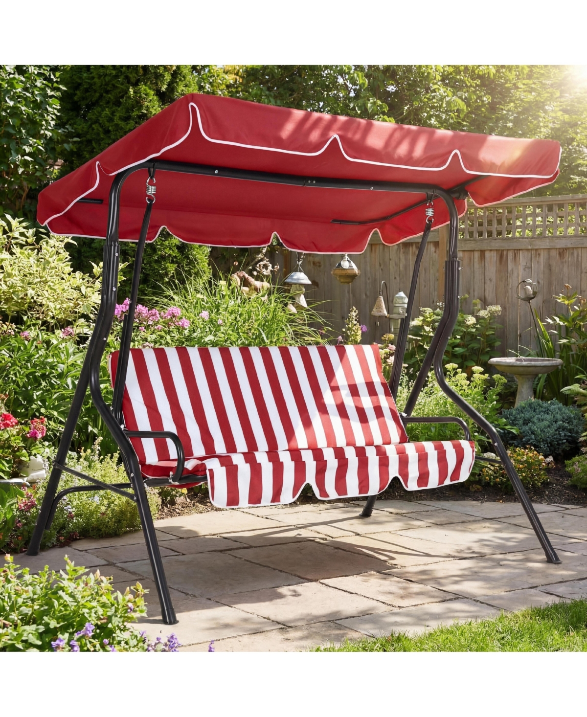 Click here for homfan 3-Seat Outdoor Swing with Adjustable Canopy... prices