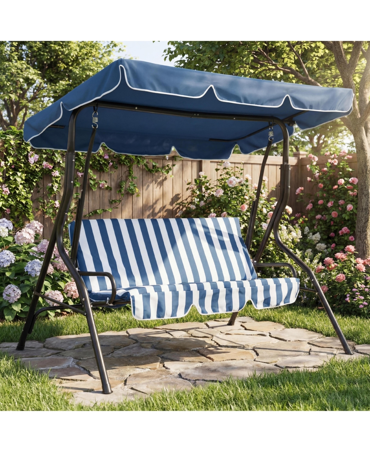 Click here for homfan 3-Seat Outdoor Swing with Adjustable Canopy... prices