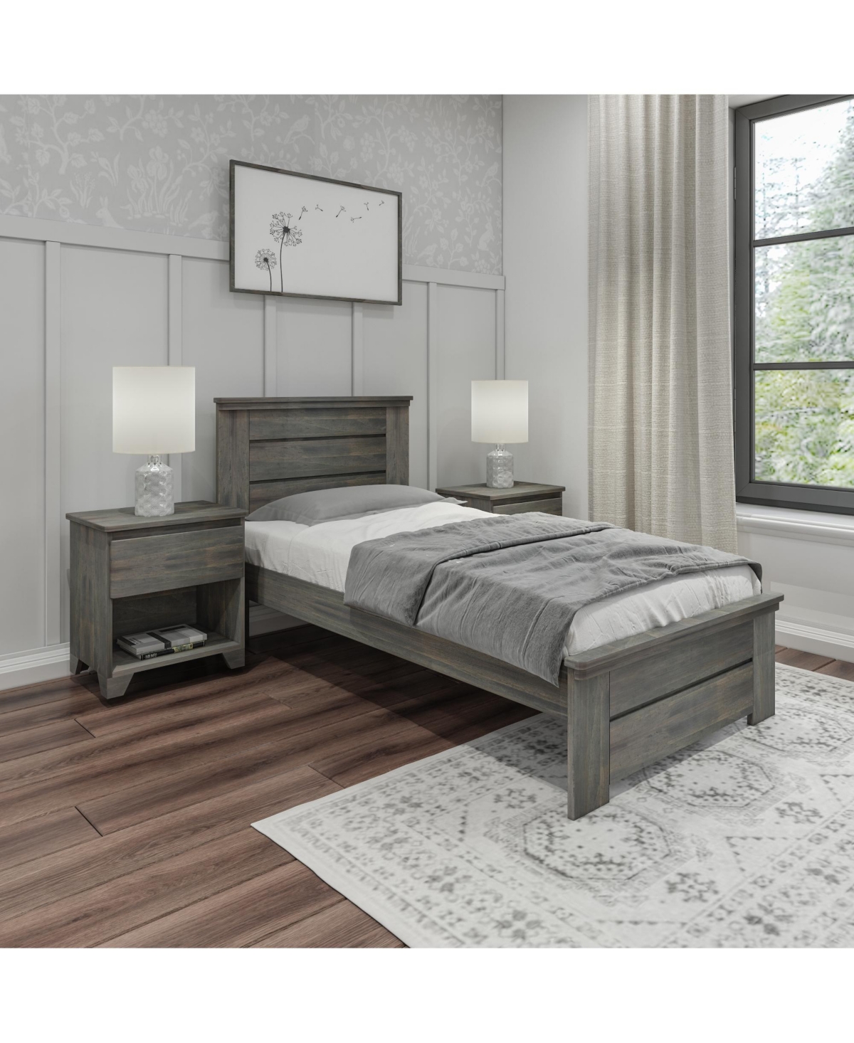 Click here for Max and Lily Bed Frame with Panel Headboard  Moder... prices