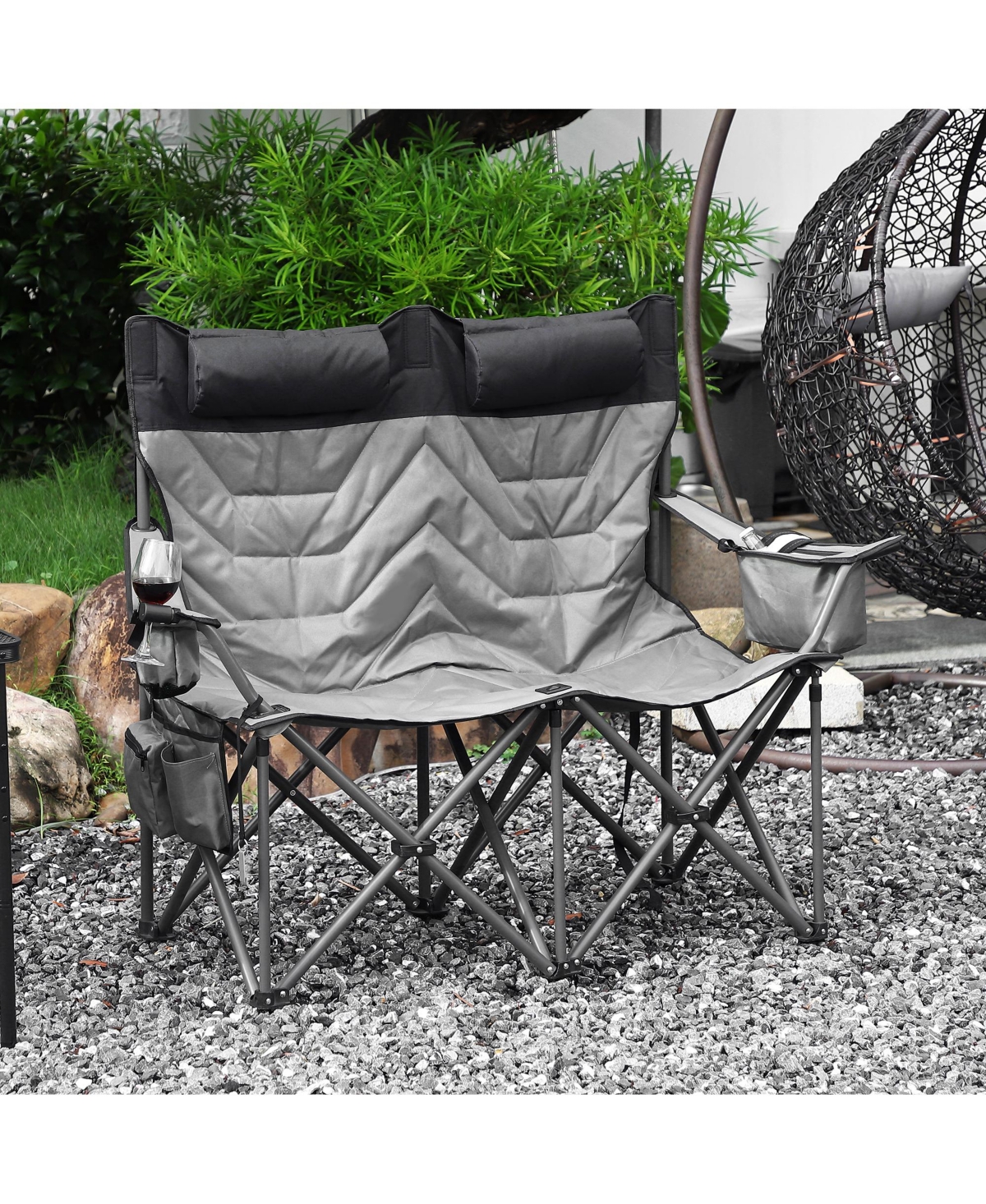 Click here for gaomon Folding Outdoor Double Camping Chair for 2... prices