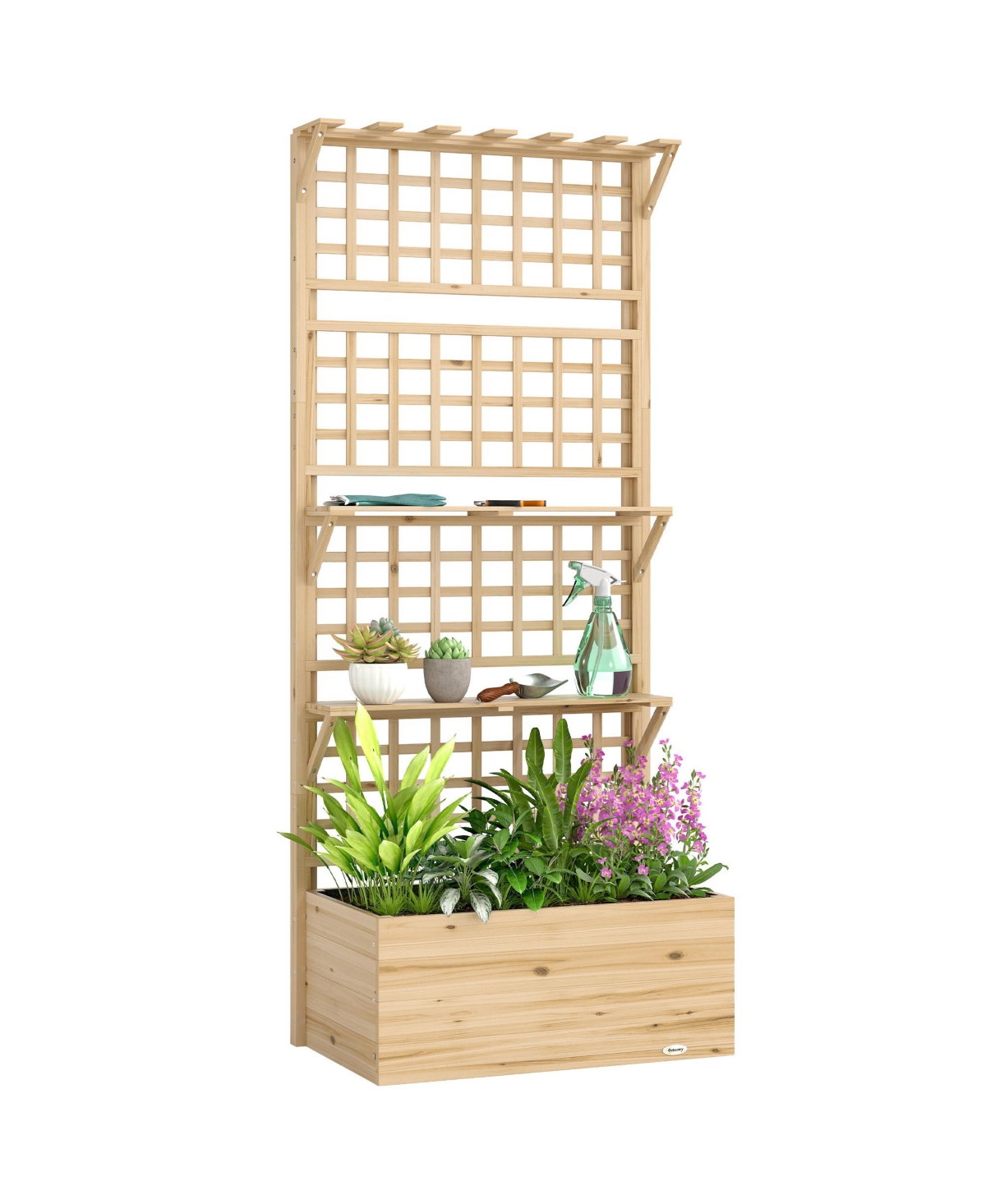 Click here for Outsunny Raised Garden Bed with Trellis and Storag... prices