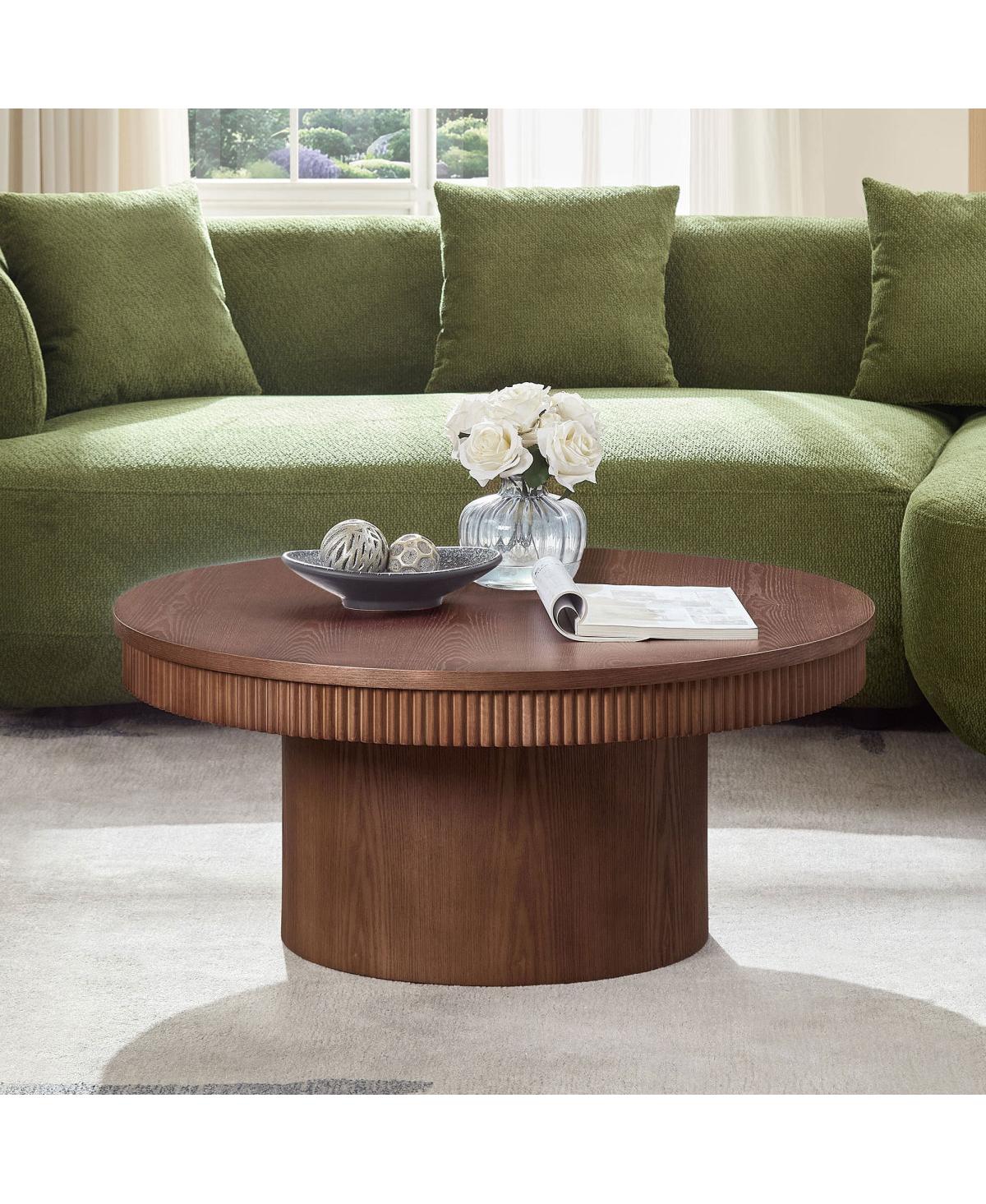 Click here for Streamdale Furniture Walnut Round Coffee Table wit... prices