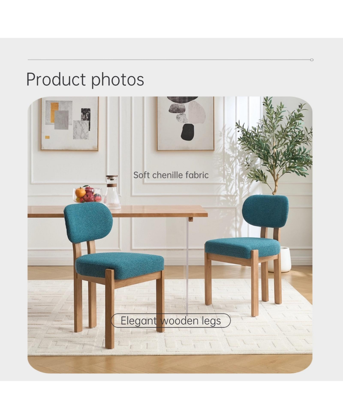 Click here for Boyel Living Dining Chairs Set of 2 Modern Fabric... prices