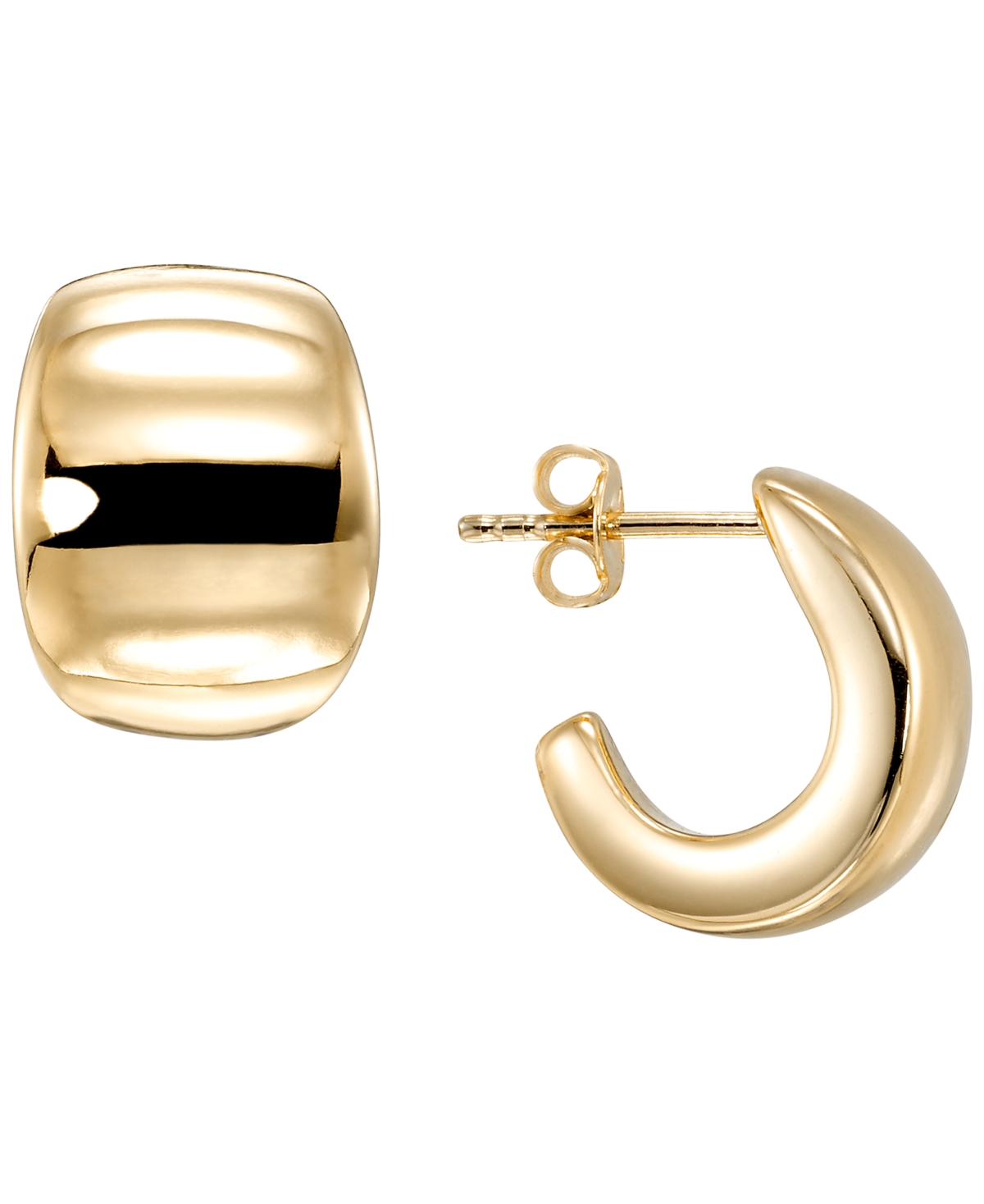Click here for Italian Gold J Polish Post Hoop Earrings in 10k Ye... prices