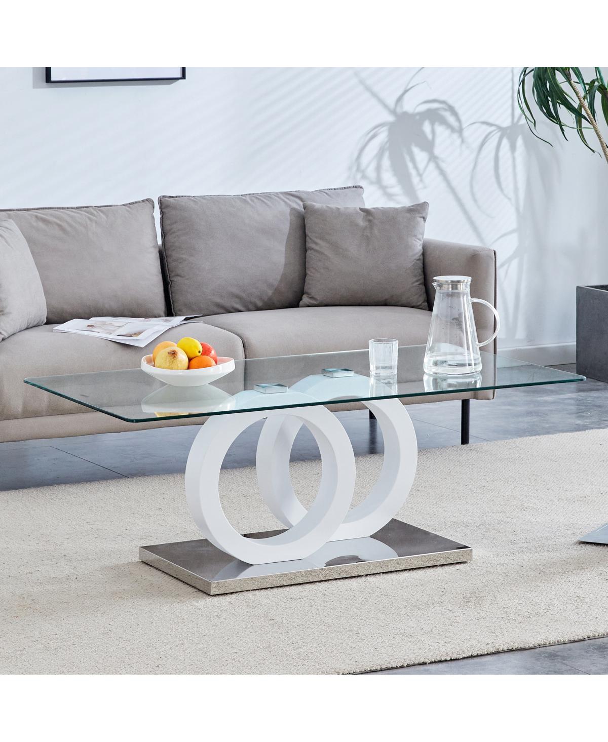 Click here for Streamdale Furniture Glass-Top Mdf Coffee Table wi... prices