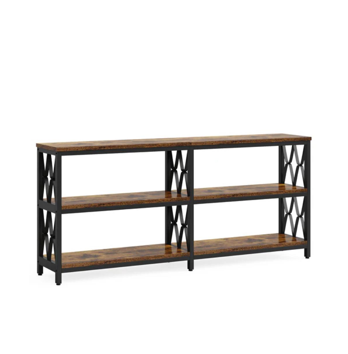 Click here for Slickblue Industrial Console Table with 3 Storage... prices