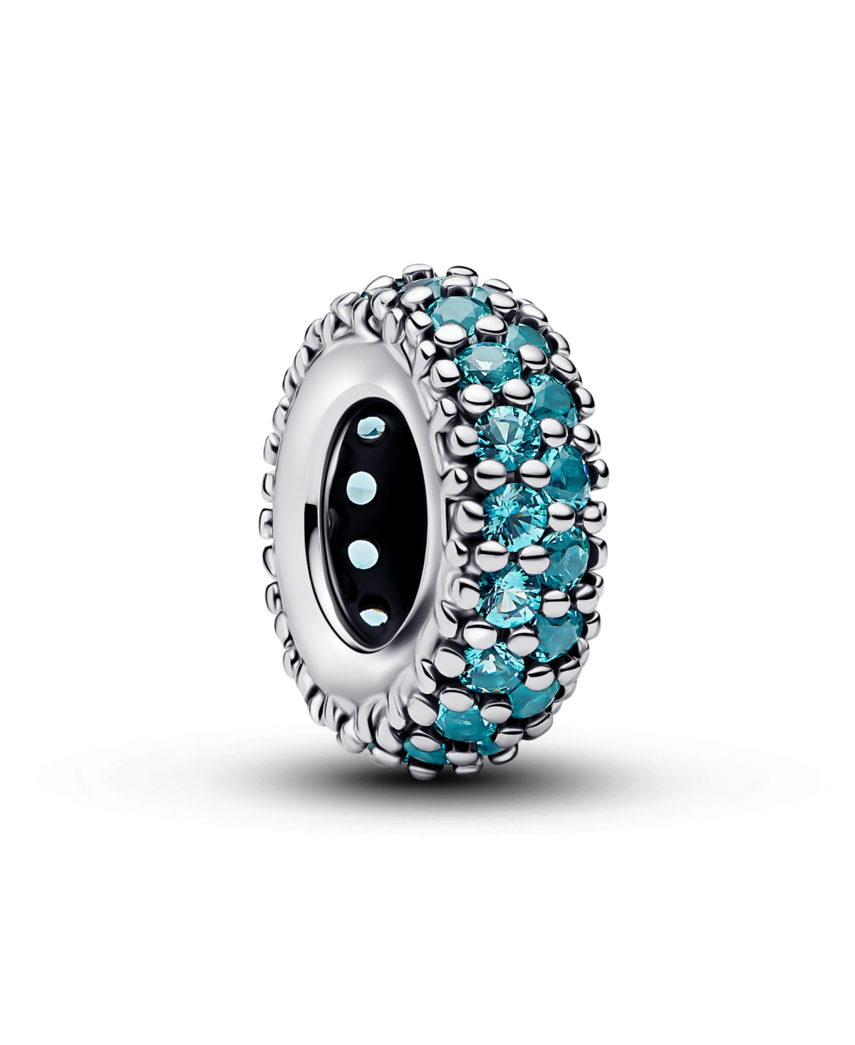 Click here for Pandora Ice Blue Stone Spacer Charm - Sterling Sil... prices