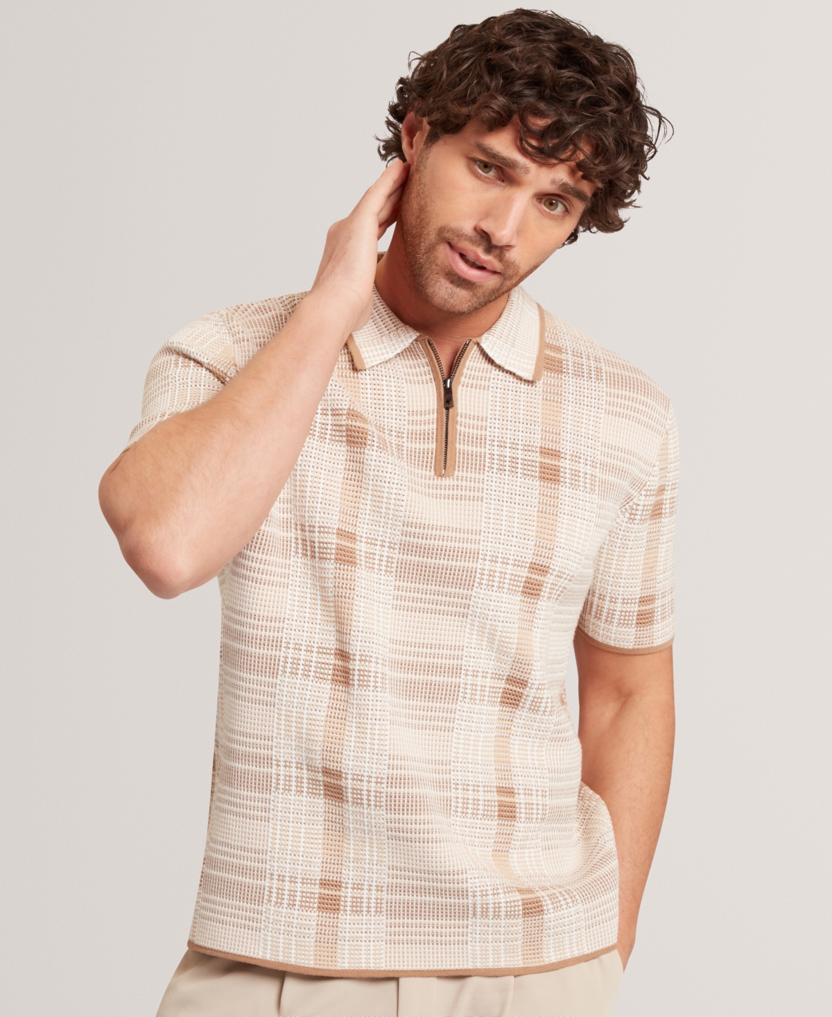 Click here for Ted Baker Mens Quarter-Zip Silhouette Short-Sleeve... prices