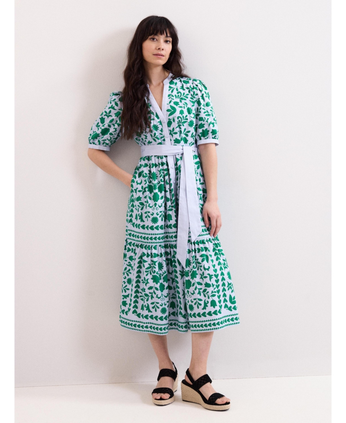 Click here for Phase Eight Womens Trinity Printed Midi Dress - Bl... prices