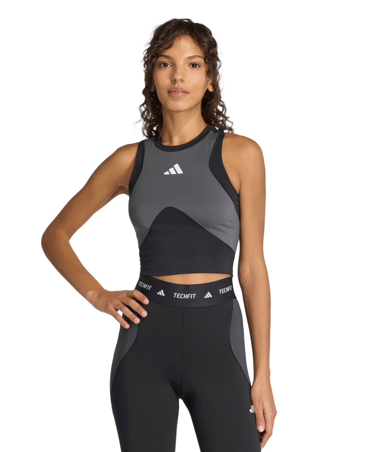 Click here for adidas Womens Cropped Training Tank Top - Black/Ca... prices