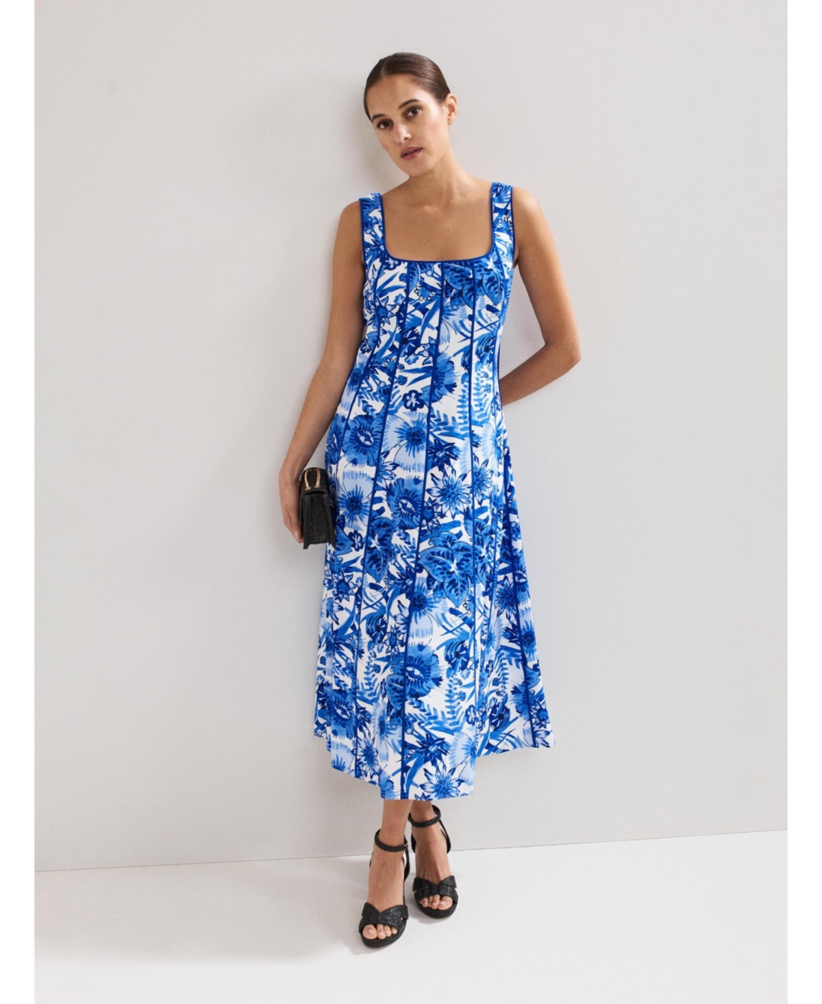 Click here for Phase Eight Womens Goldie Printed Dress - Blue prices