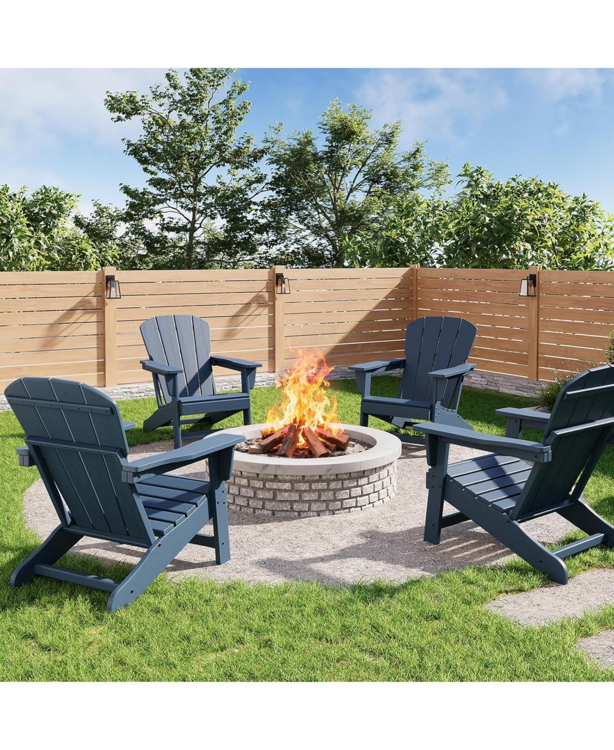 Click here for gaomon Set of 4 Modern Hdpe Plastic Adirondack Cha... prices