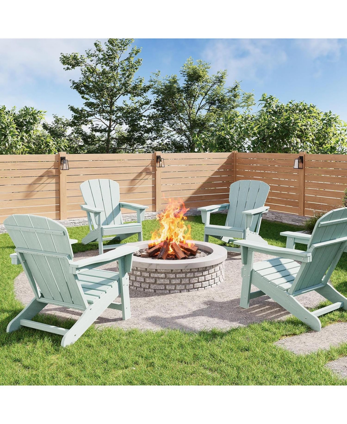 Click here for gaomon Set of 4 Modern Hdpe Plastic Adirondack Cha... prices