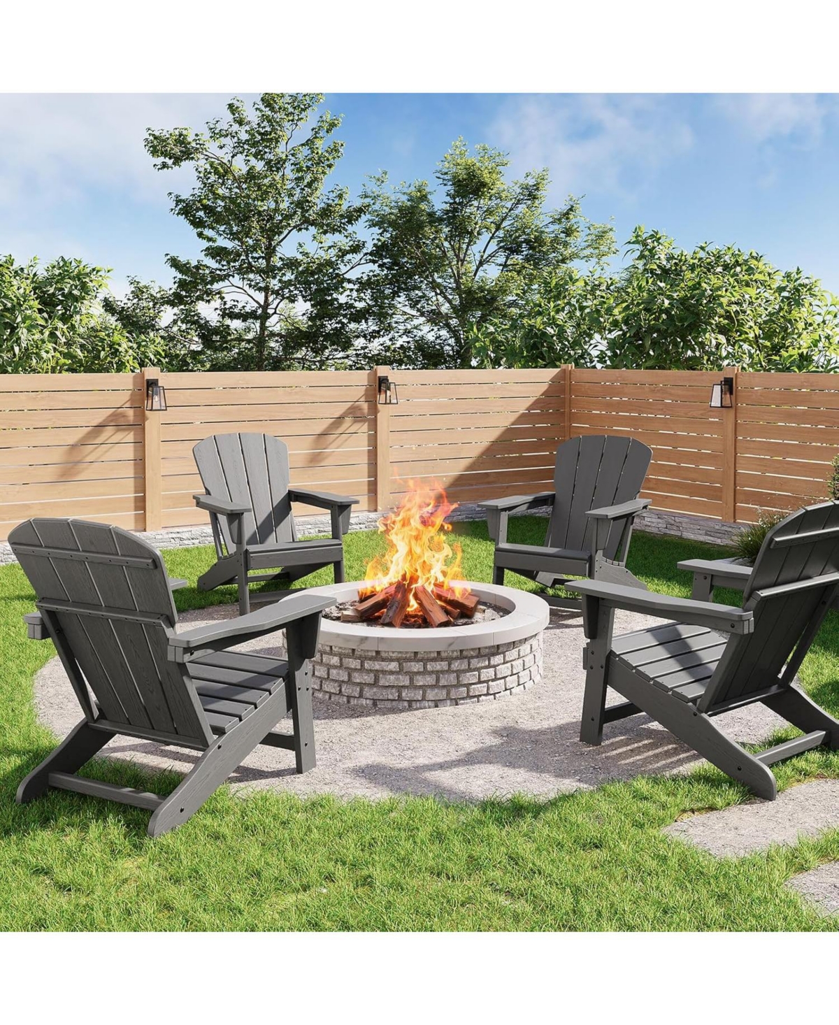Click here for gaomon Set of 4 Modern Hdpe Plastic Adirondack Cha... prices