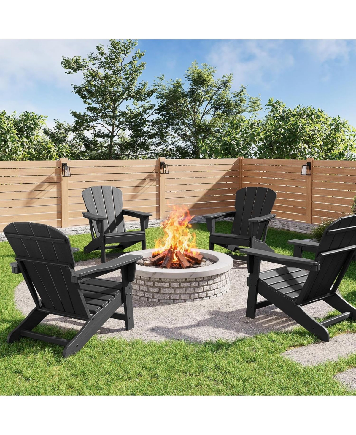 Click here for gaomon Set of 4 Modern Hdpe Plastic Adirondack Cha... prices
