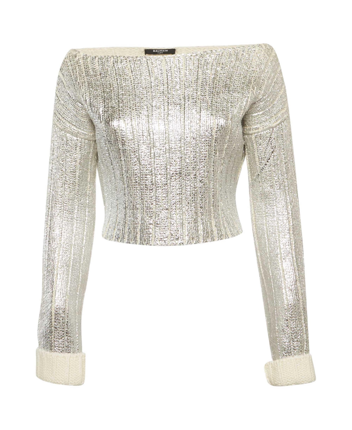 Click here for Pre-Owned Balmain Womens Metallic Coated Rib Knit... prices