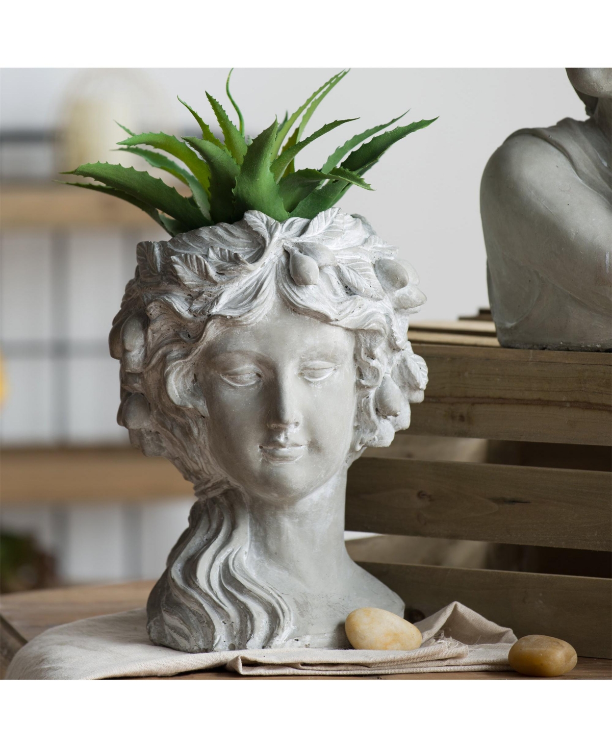 Click here for Clihome Outdoor Home Garden Decor Cement Bust Wall... prices
