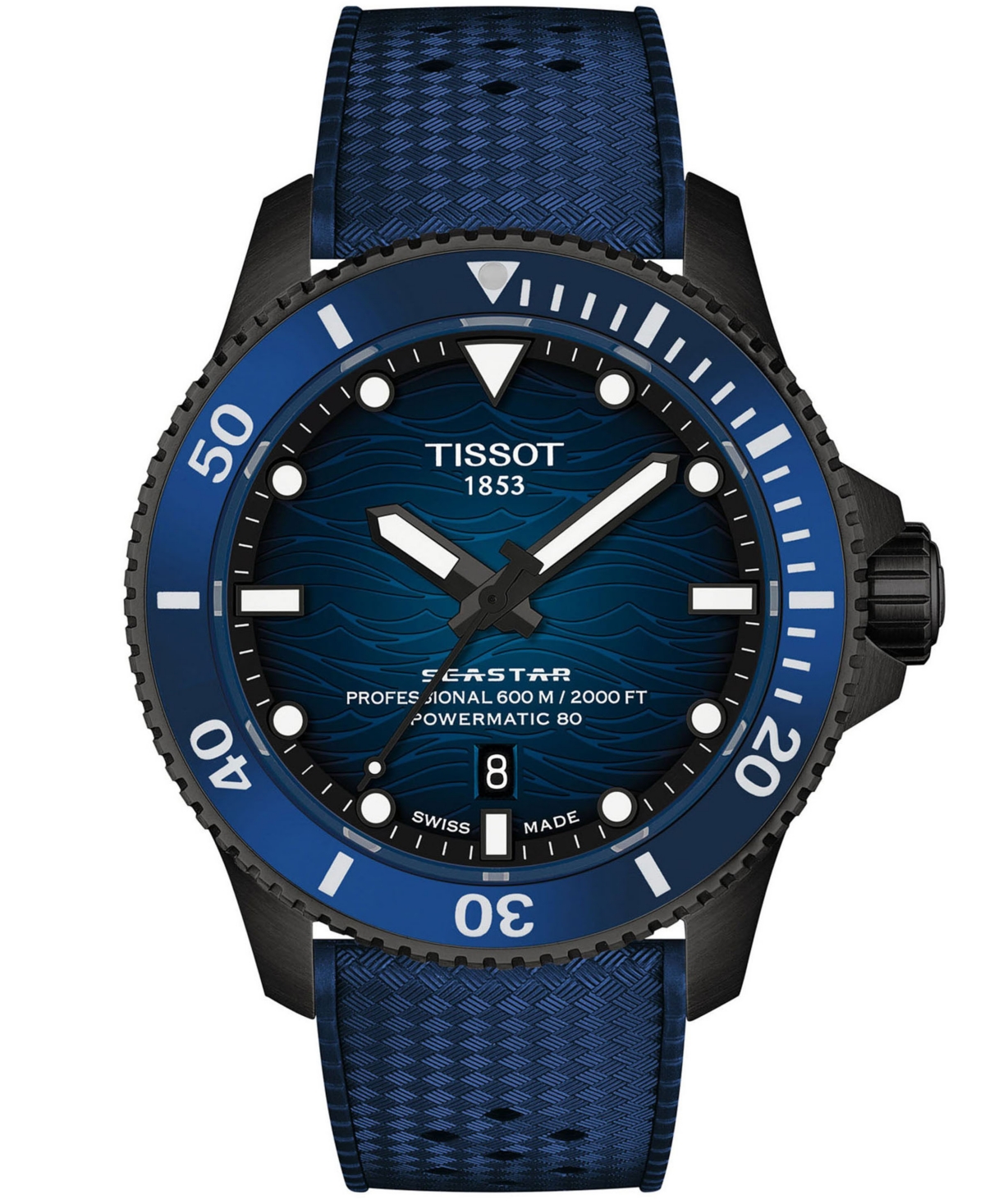 Click here for Tissot Mens Seastar Blue Rubber Strap Watch 44mm -... prices
