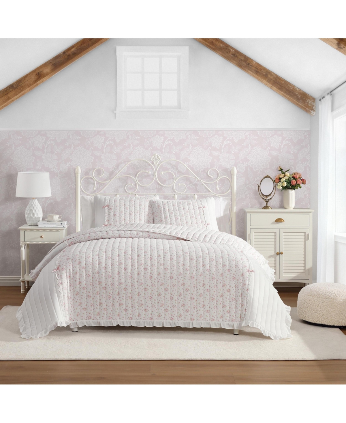 Click here for Alex + Bella Emma Cottage Floral Shabby Chic Ruffl... prices