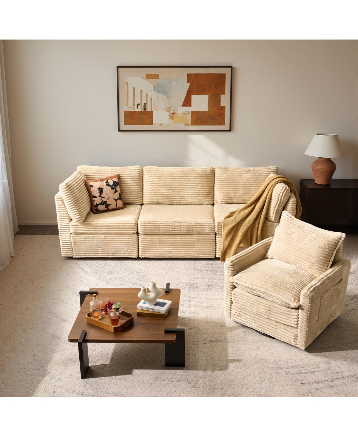 Click here for Xizzi Sectional Cloud Couch Sofa with Swivel Chair... prices