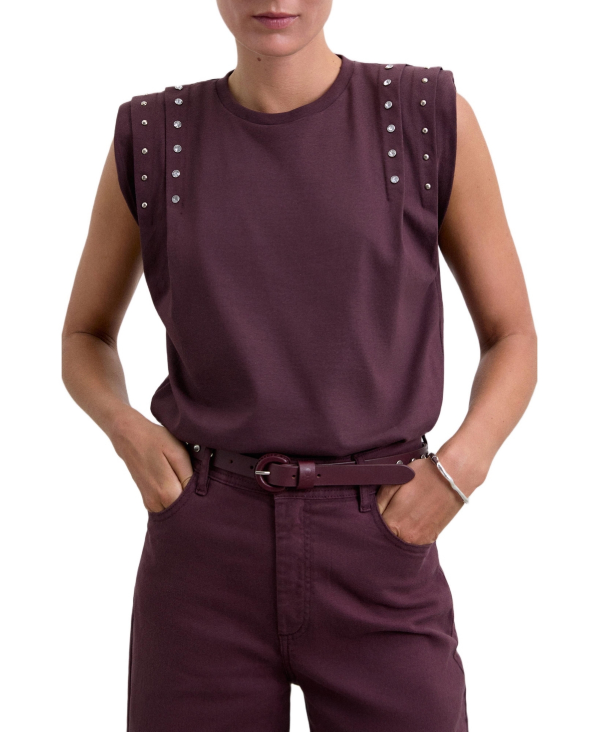 Click here for Scalpers Womens Jewellpleats Tee - Red overflow prices