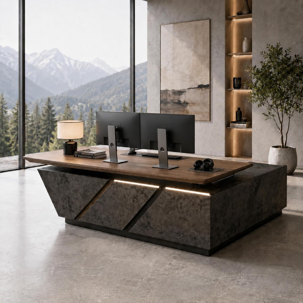Click here for Logicfox Adjustable Executive Desk with Drawers Fi... prices
