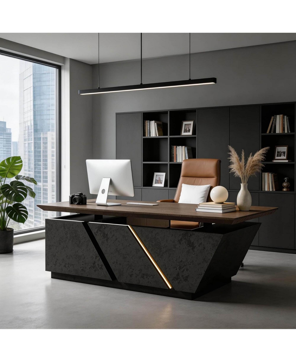 Click here for Logicfox Adjustable Executive Desk with Drawers Fi... prices