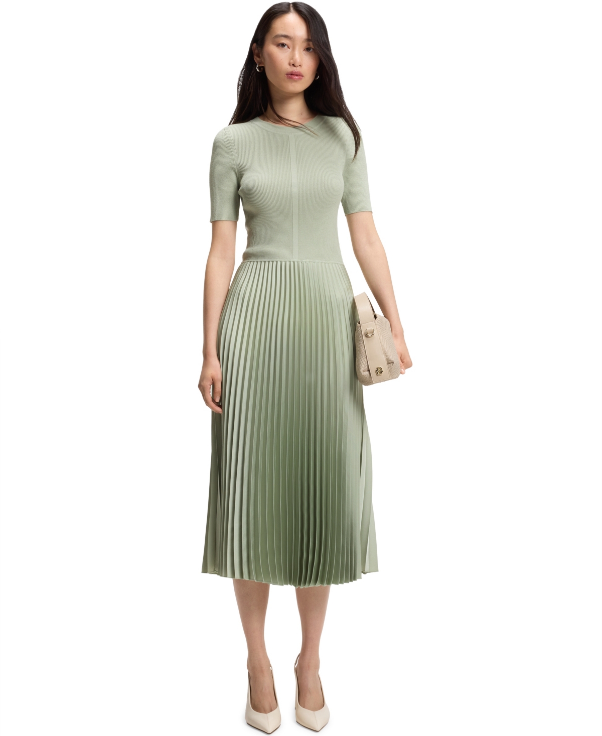 Click here for Boss by Hugo Boss Womens Mixed-Material Dress - Op... prices