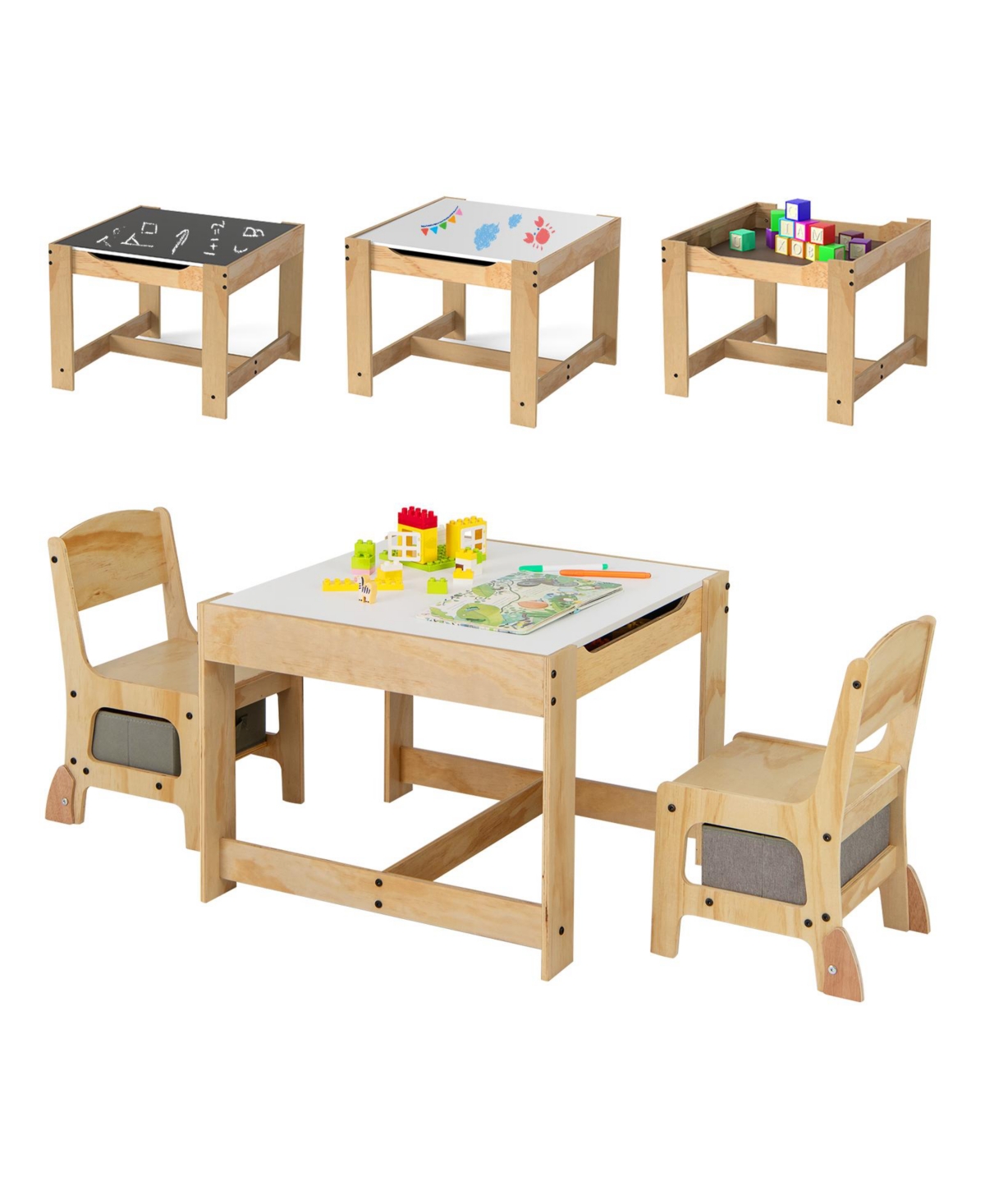 Click here for Slickblue 3 in 1 Kids Table and Chair Set with Rem... prices
