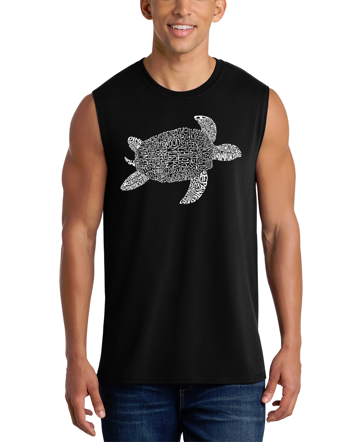 Click here for La Pop Art Mens Sea Turtle Word Art Graphic Tank T... prices