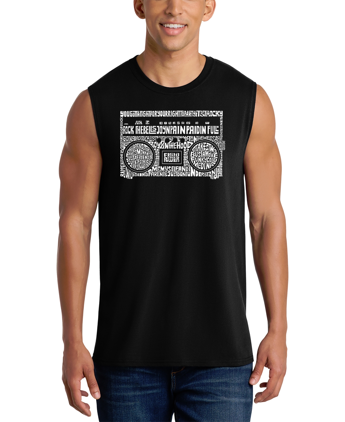 Click here for La Pop Art Mens Vintage Boombox Typography Graphic... prices