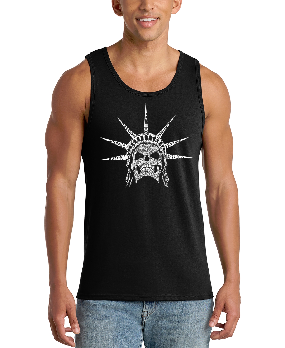 Click here for La Pop Art Mens Skull Statue Liberty Crown Spikes... prices