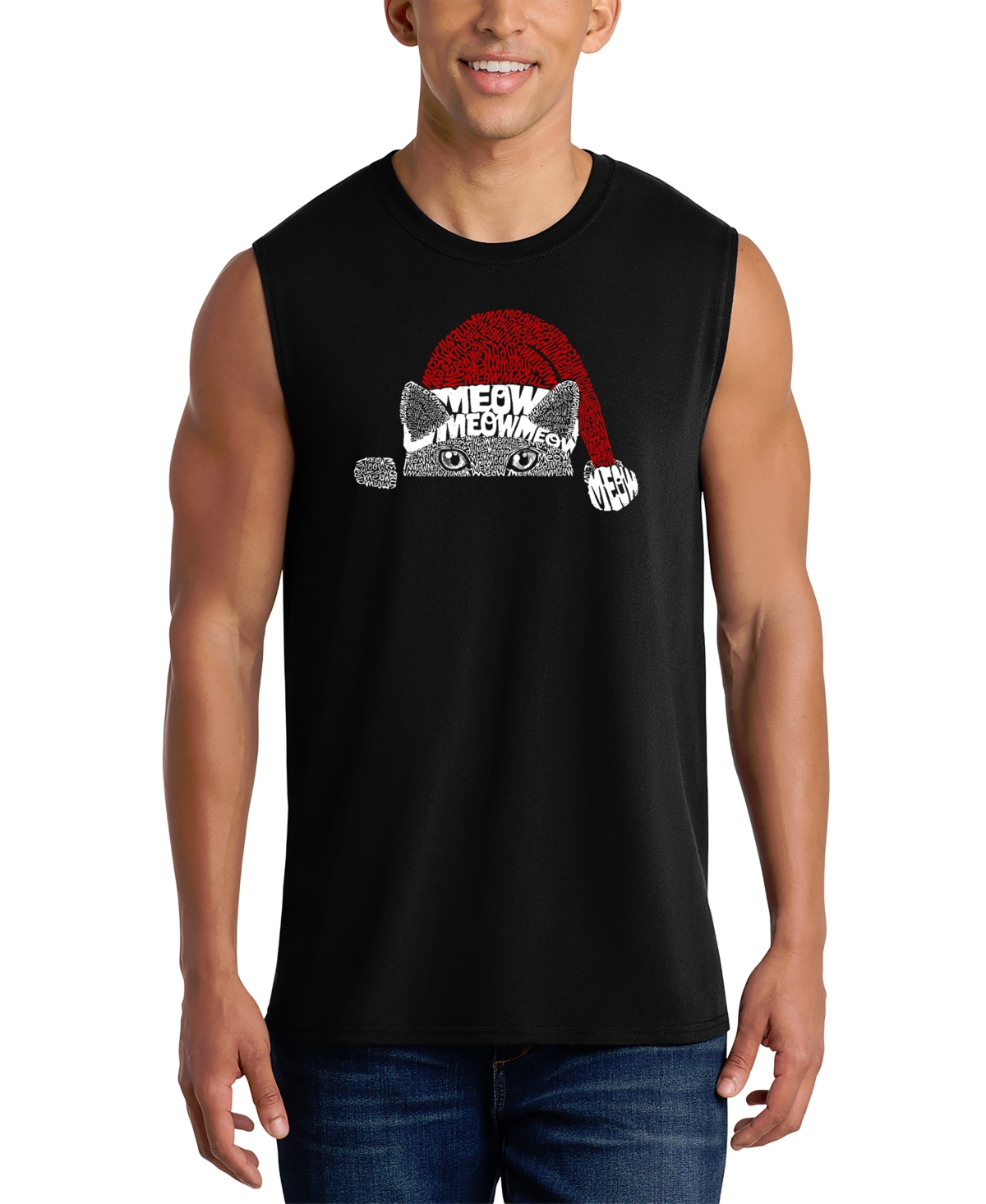 Click here for La Pop Art Mens Peeking Cat With A Santa Hat Graph... prices