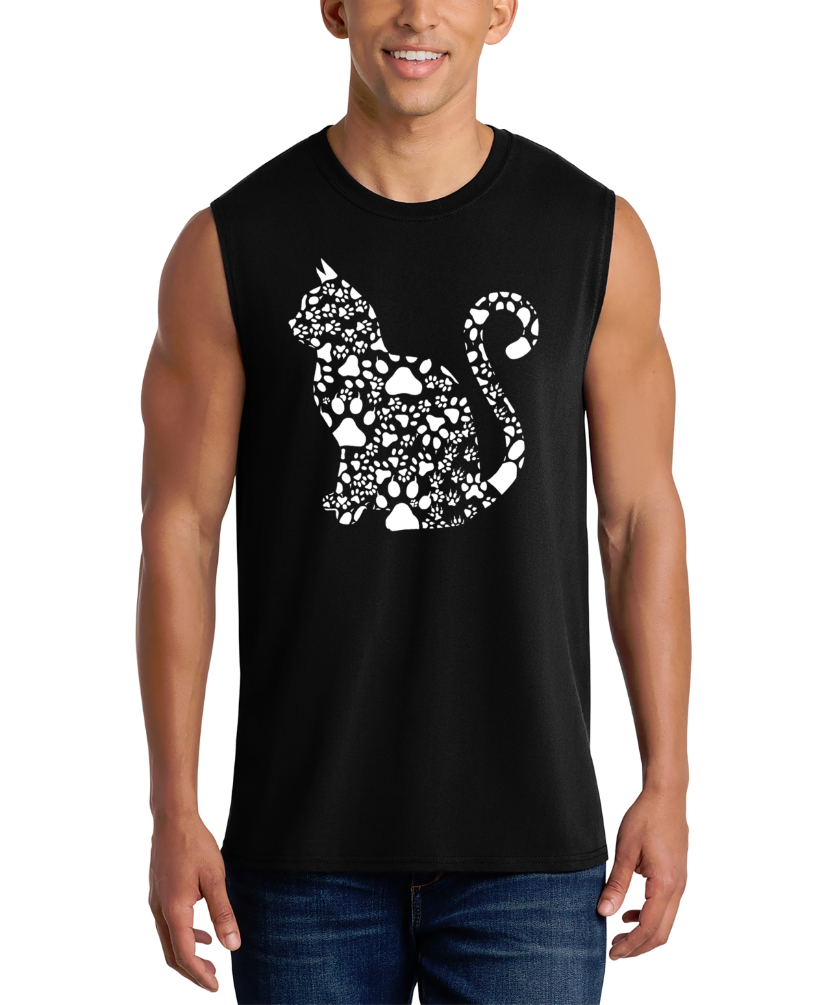 Click here for La Pop Art Mens Cat Silhouette Heart Pattern Word... prices