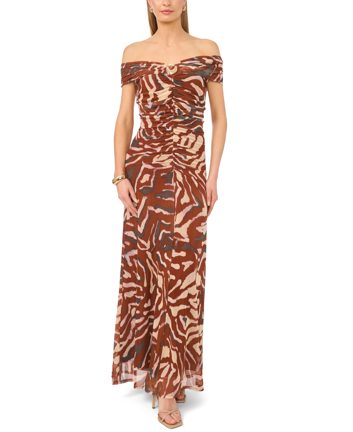 Click here for Parker Womens Off-The-Shoulder Maxi Dress - Brown... prices
