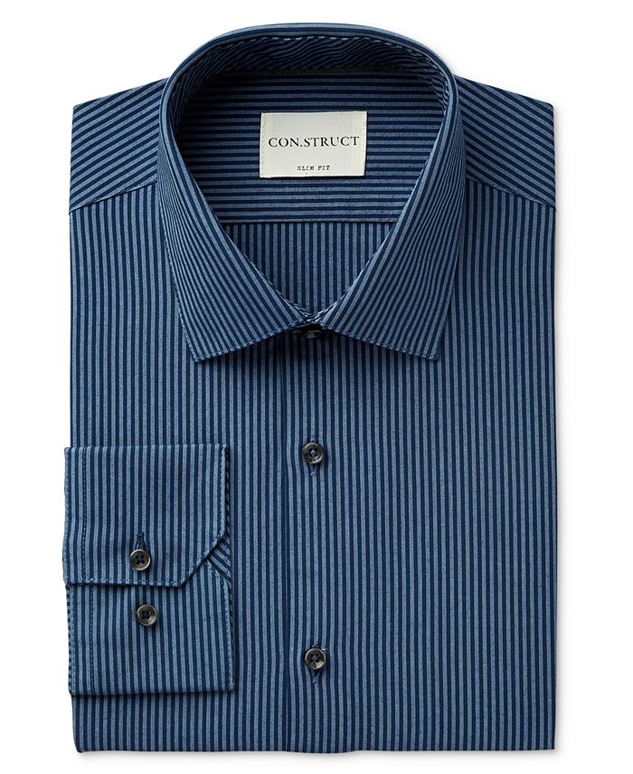 ConStruct Con.Struct Men's Slim-Fit Striped Dress Shirt - Macy's