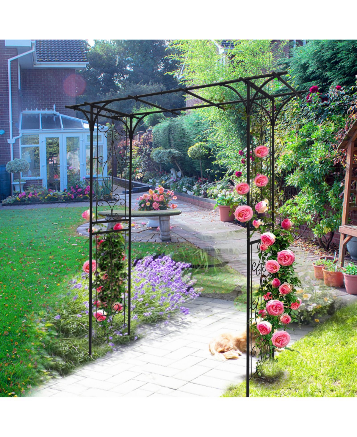 Click here for Clihome Metal Garden Arch L80.3 x W20.47 x H81.1 C... prices