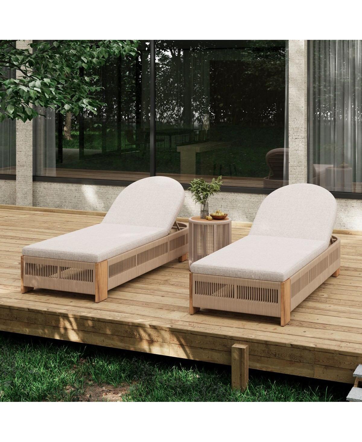 Click here for Asagikoiai 3-Piece Patio Adjustable Rope Chaise Lo... prices