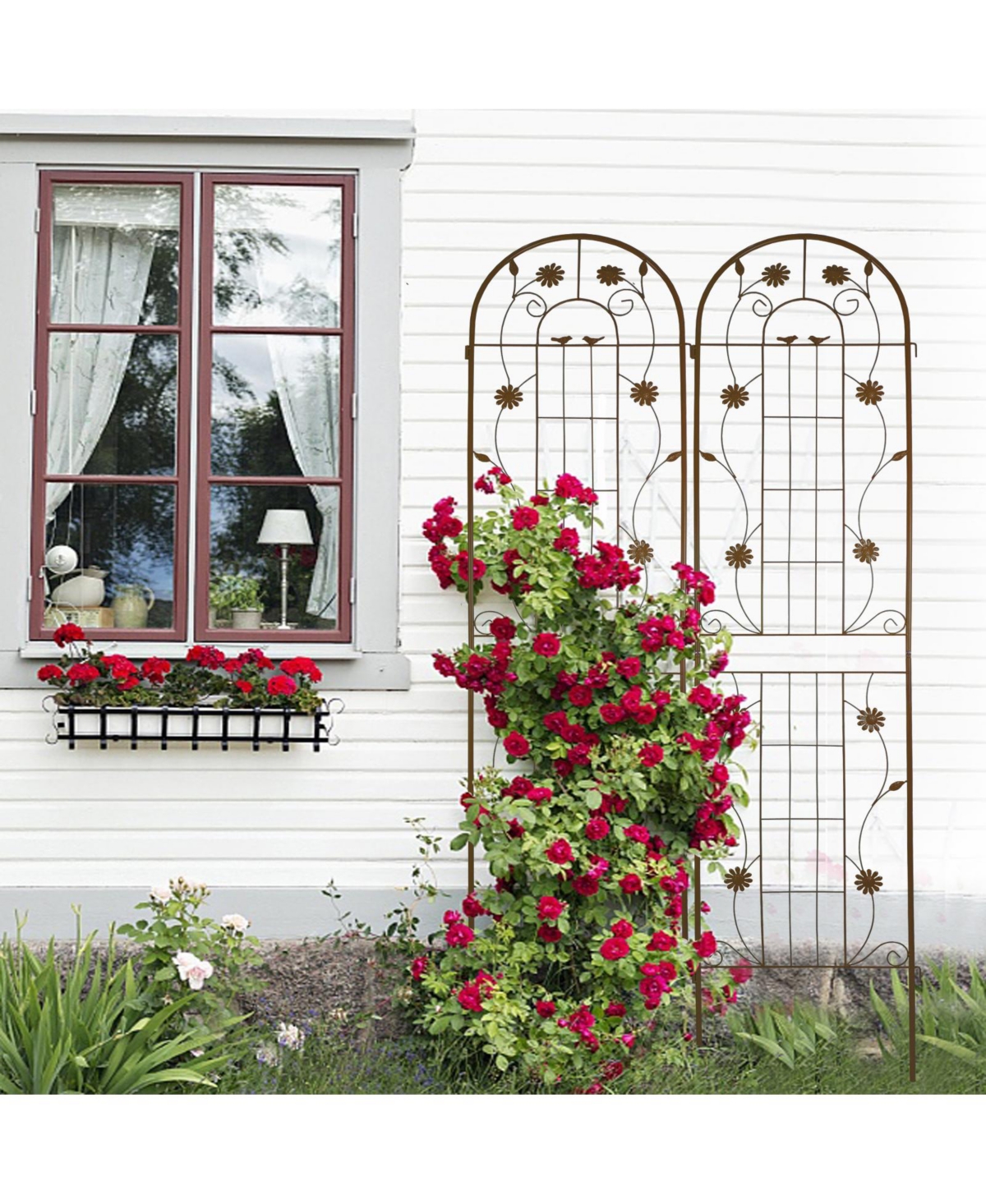 Click here for Clihome 2 Pack Metal Garden Trellis 86.7 x 19.7 Ru... prices