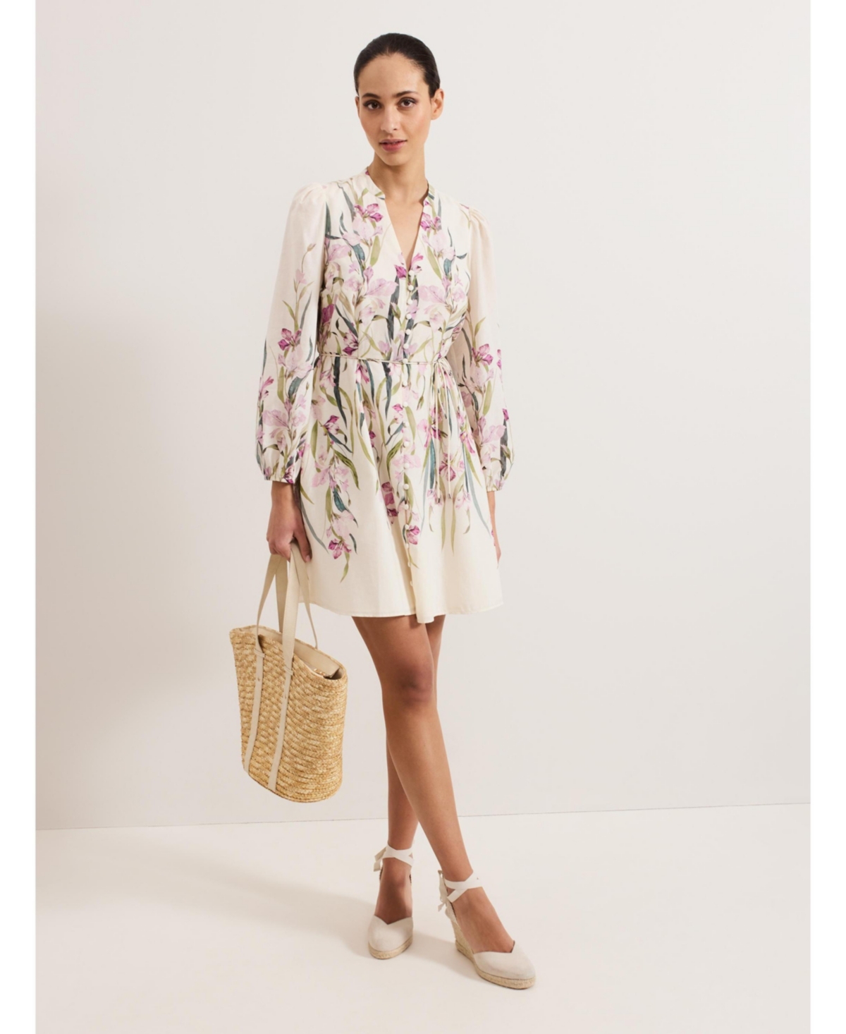 Click here for Phase Eight Womens Floral Button-Front Mini Dress... prices