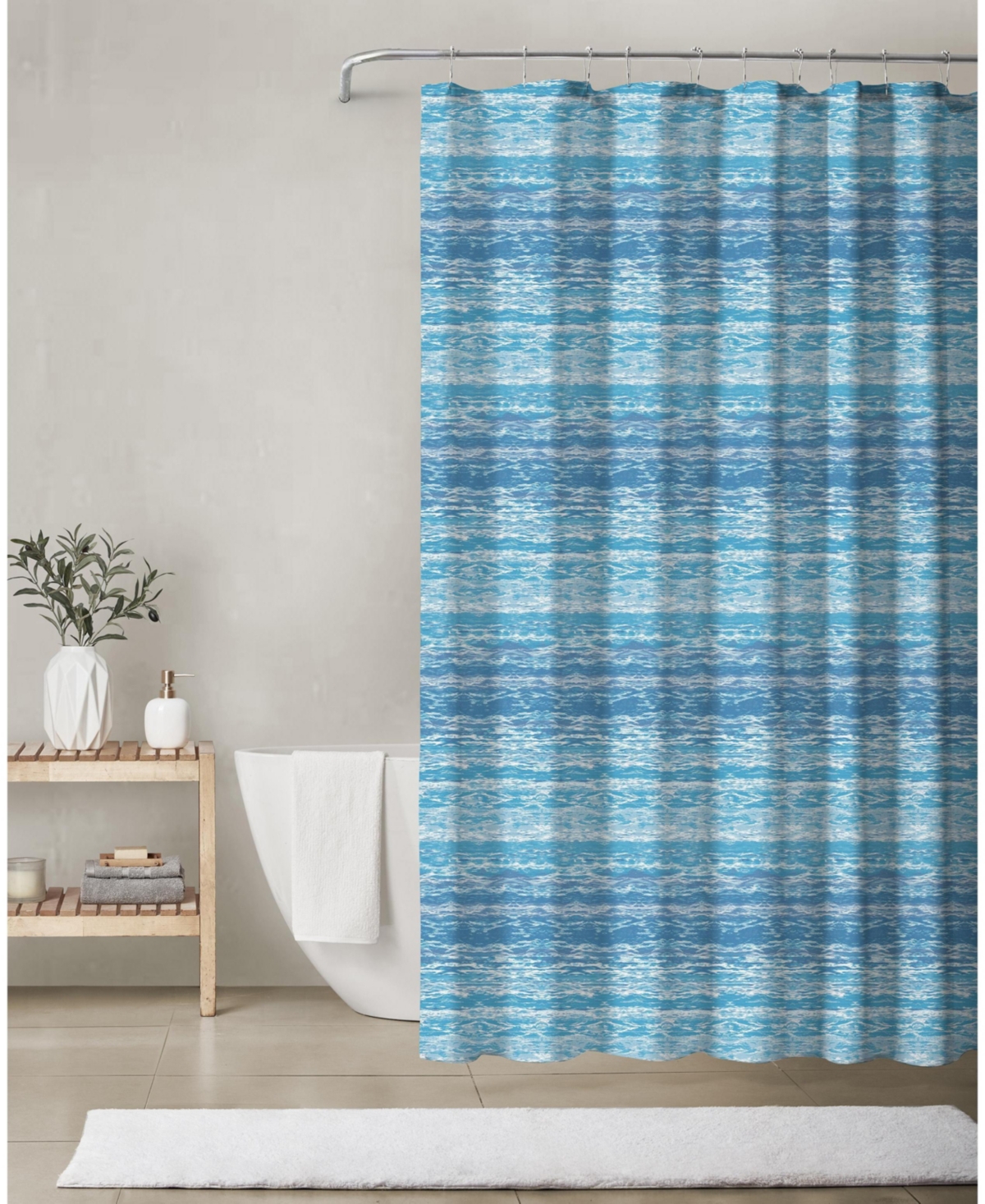 Click here for Design Studio Wave Stripe Polyester Canvas Shower... prices