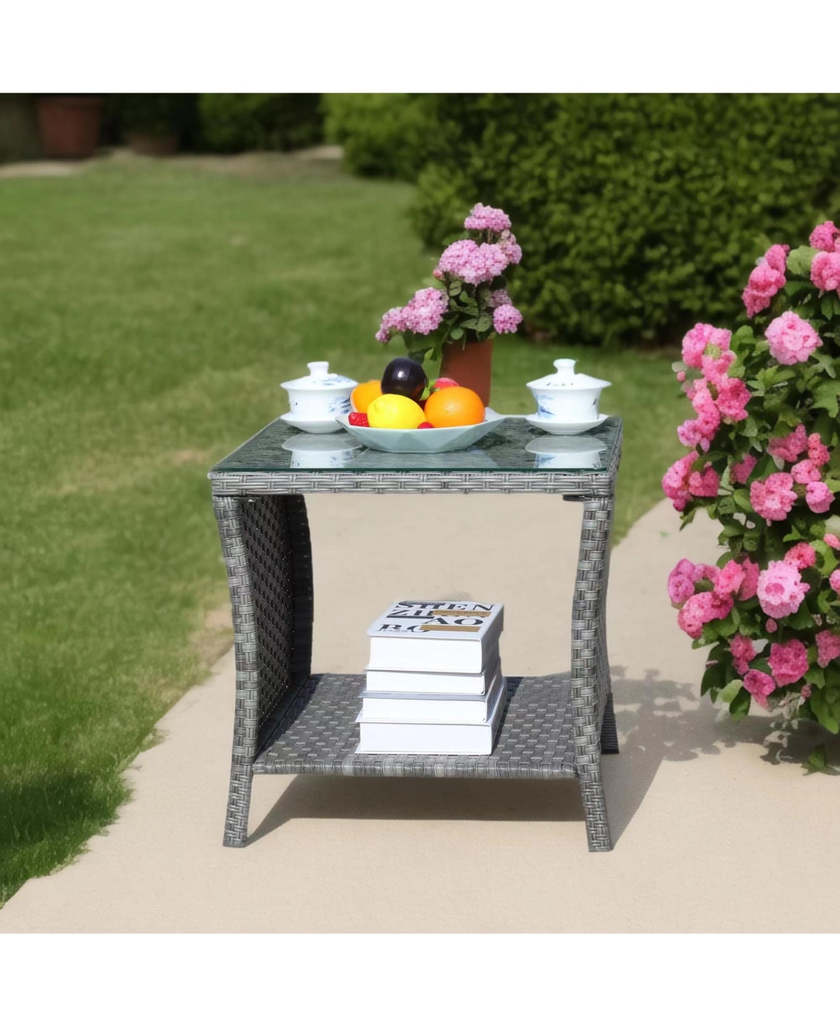 Click here for Clihome Outdoor Patio Coffee Table with Tempered G... prices