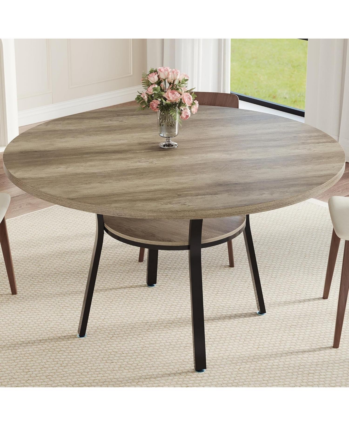 Click here for gaomon 47 Round Dining Table for 4-6  Sturdy Wood... prices