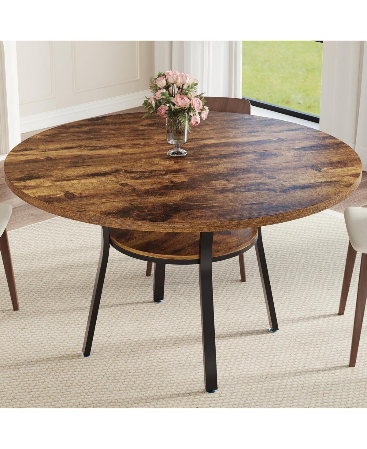 Click here for gaomon 47 Round Dining Table for 4-6  Sturdy Wood... prices