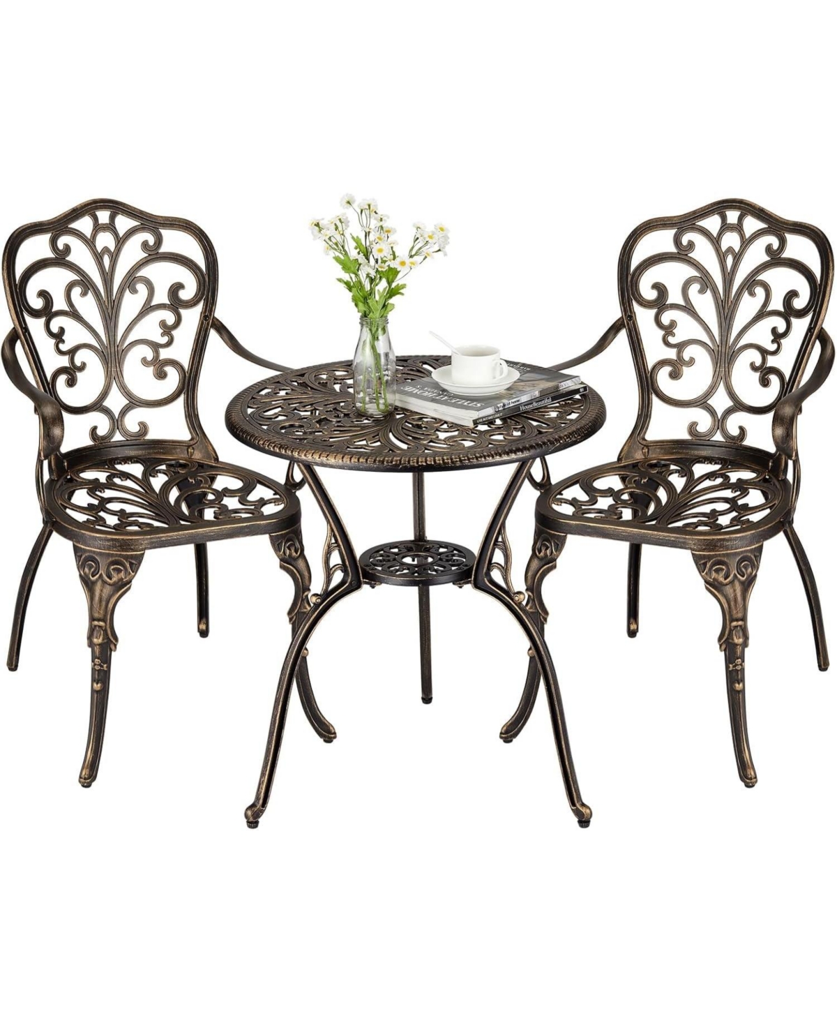 Click here for gaomon Piece Outdoor Bistro Set  Cast Aluminum Pat... prices