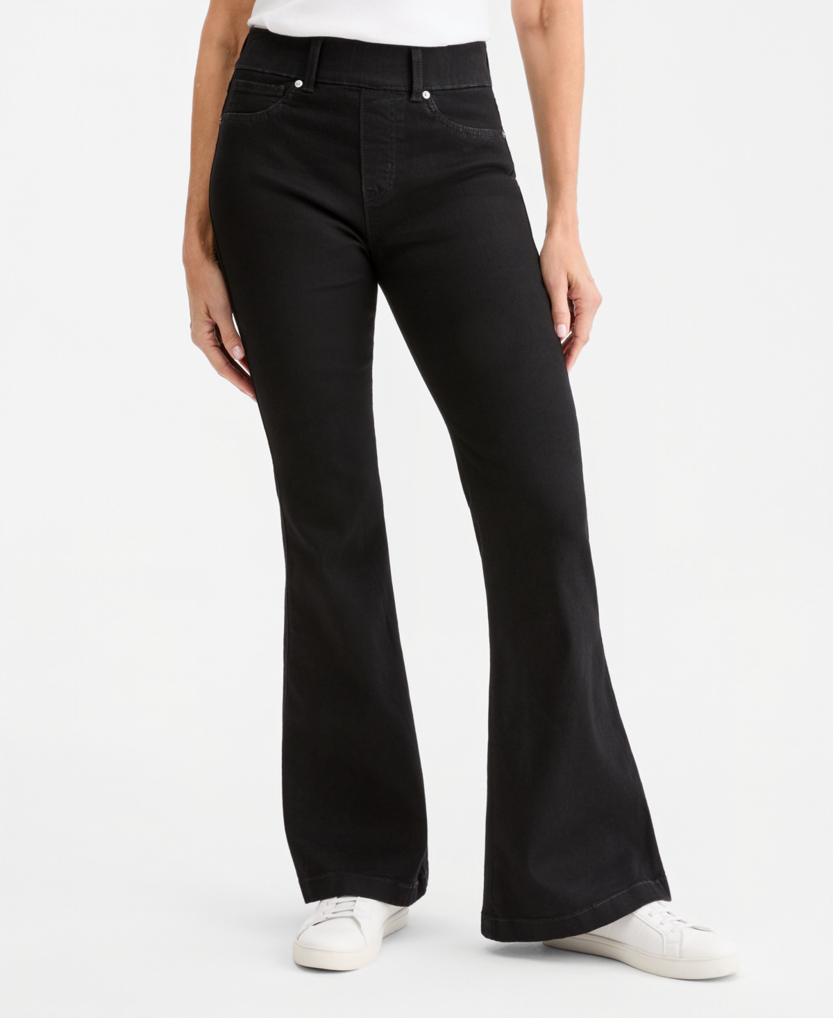 Click here for Style & Co Petite High-Waisted Flare Shaping Jeans... prices