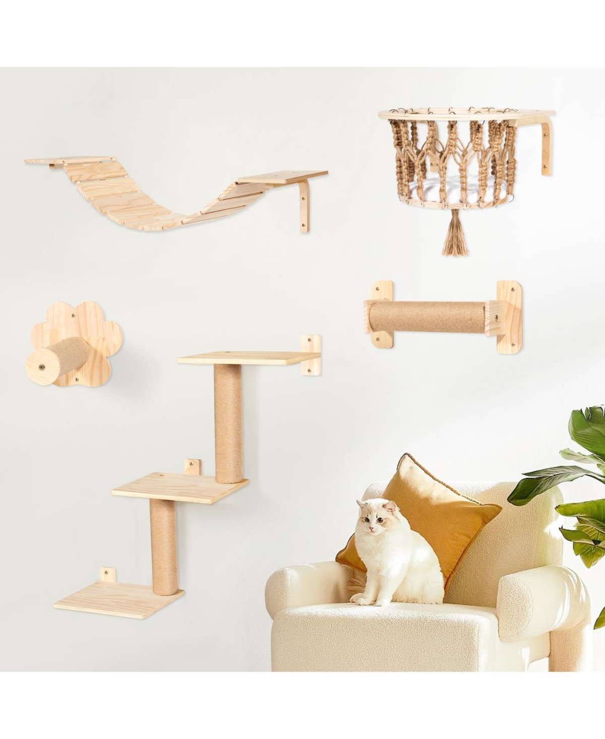 Click here for Aronkl Cat Wall Shelves Perches Hammock Bridge Tre... prices