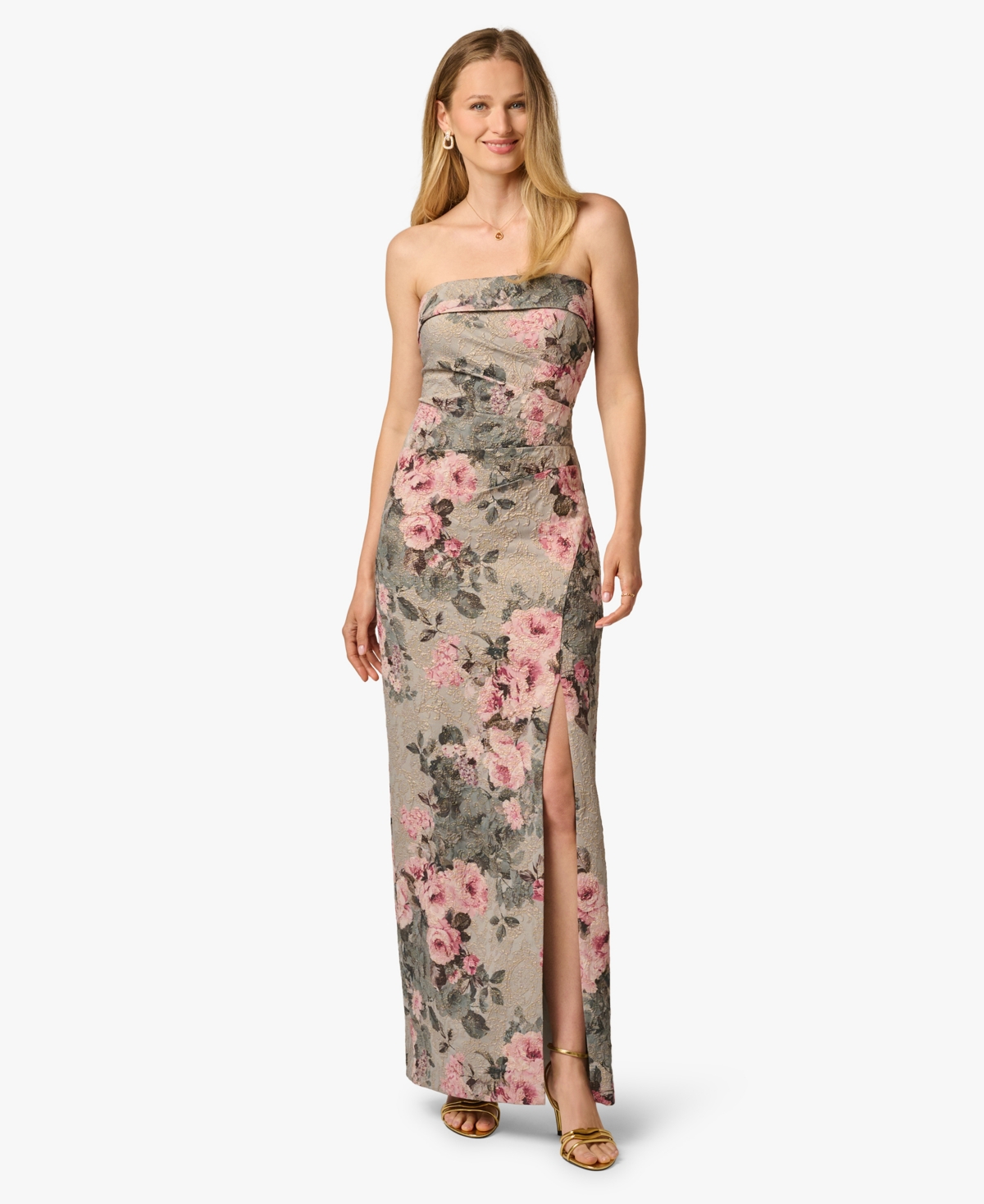 Click here for Adrianna Papell Womens Strapless Body Gown - Slate... prices