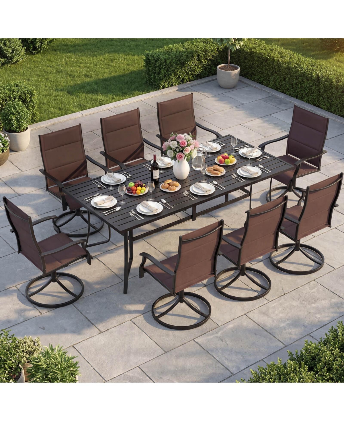 Click here for Costway 9 Piece Outdoor Dining Set  76 Rectangular... prices