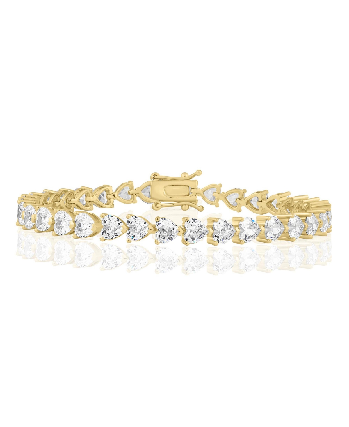 Click here for Simona Radiant Heart Cz Tennis Bracelet - Gold prices